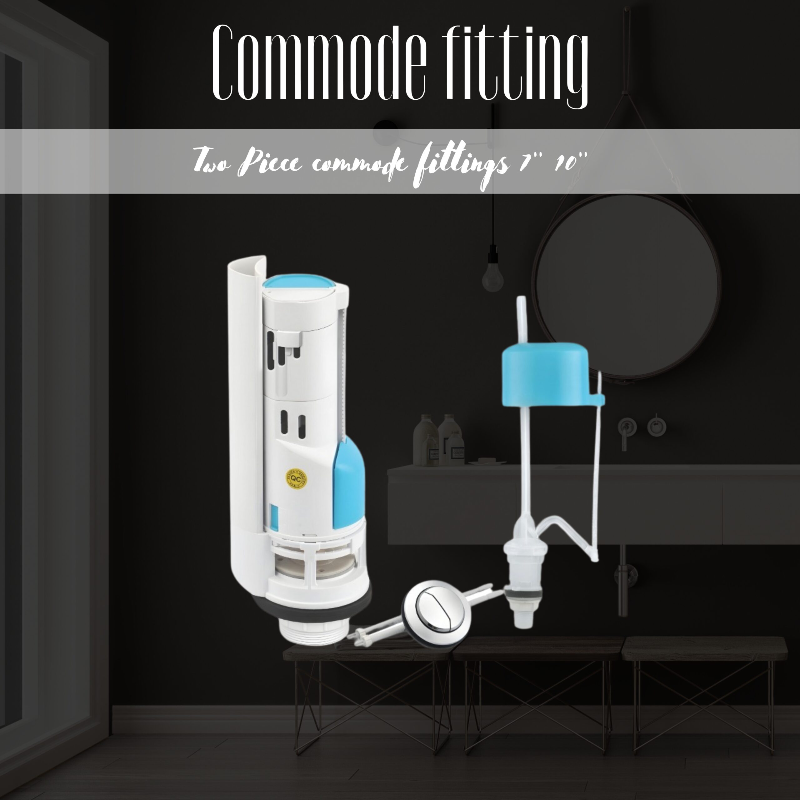 Commode Fitting Double Push CHINA Fitting 7" - 10" For TWO Piece ...