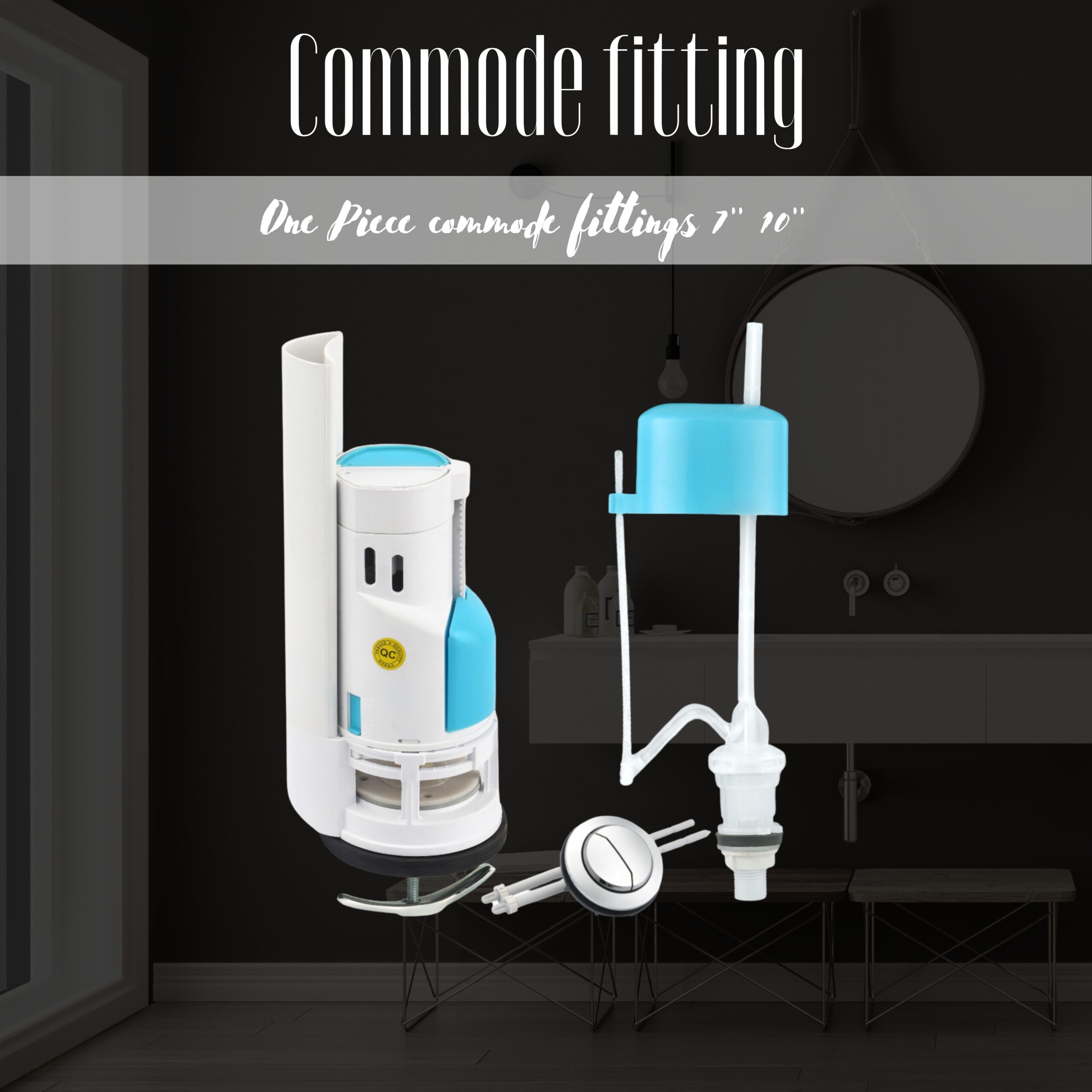 Commode Fitting Double Push CHINA Fitting 7" - 10" For One Piece ...