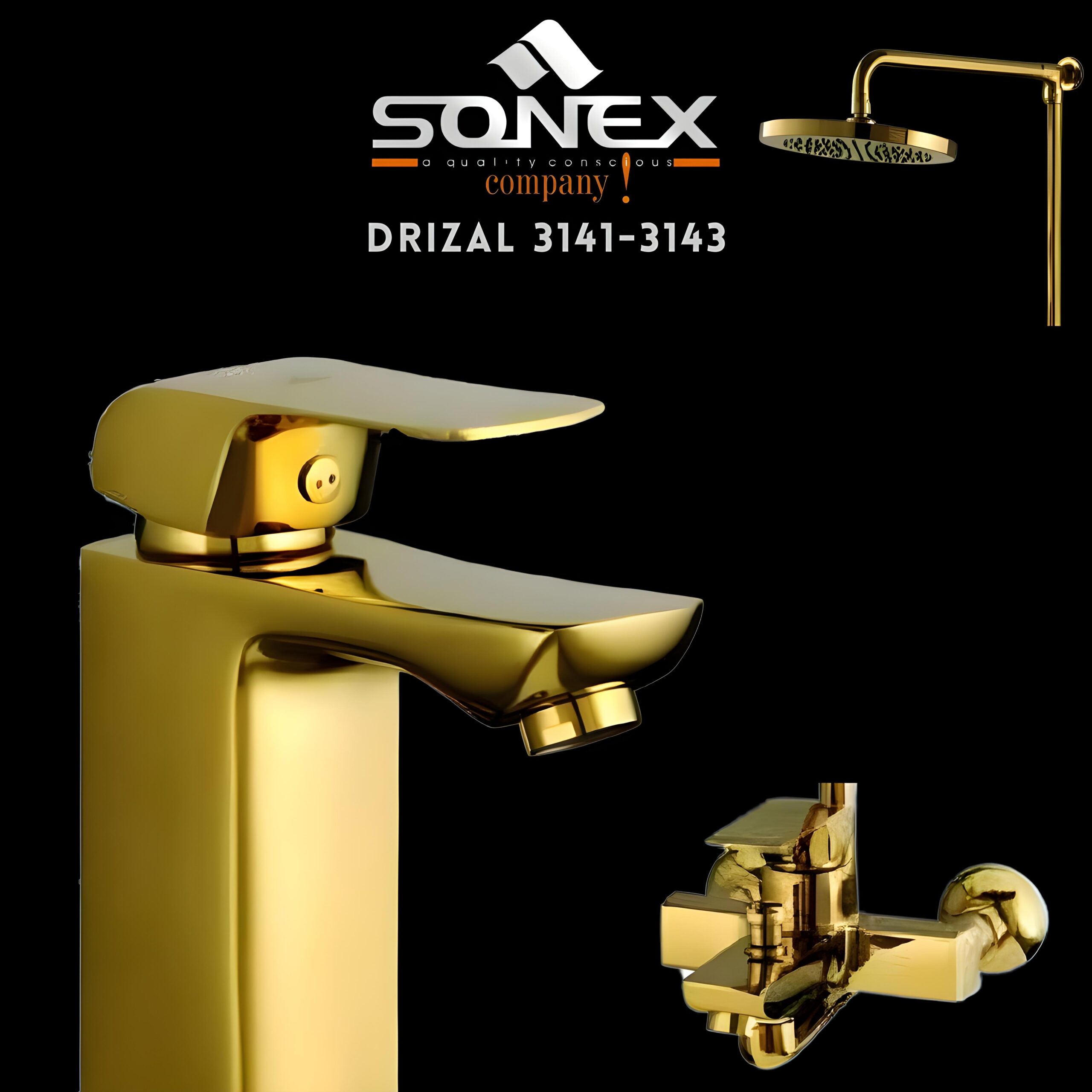 Sonex Sanitary Fittings DRIZAL 3141-3143 Gold Bath Set - Sanitary ...