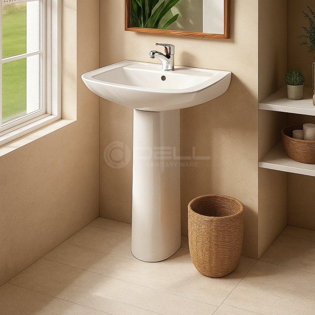 Dell Ceramics Swati Basin Pedestal - Dell Sanitary Ware - Sanitary ...