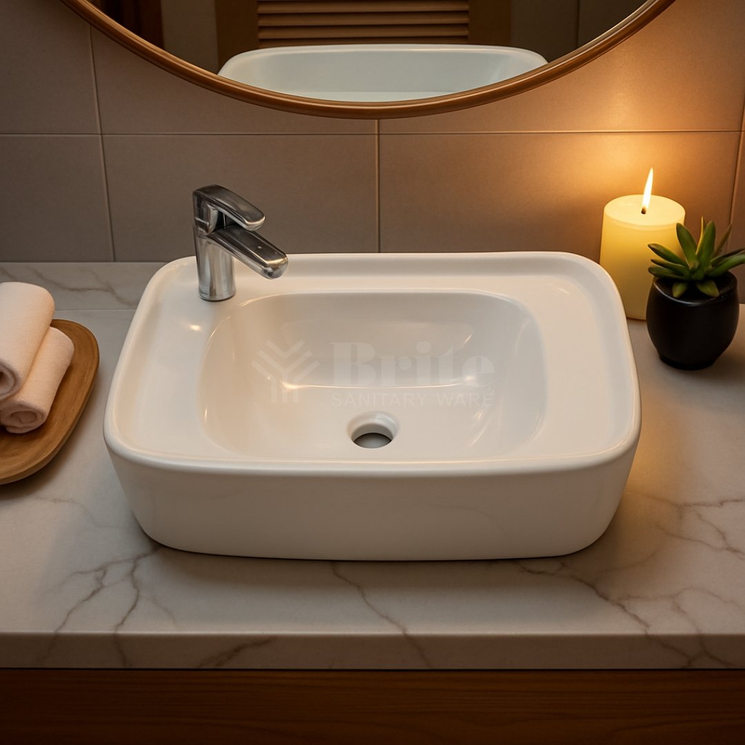 Brite 007 Vanity Wash Basin - Brite Sanitary Ware - Sanitary & Fittings